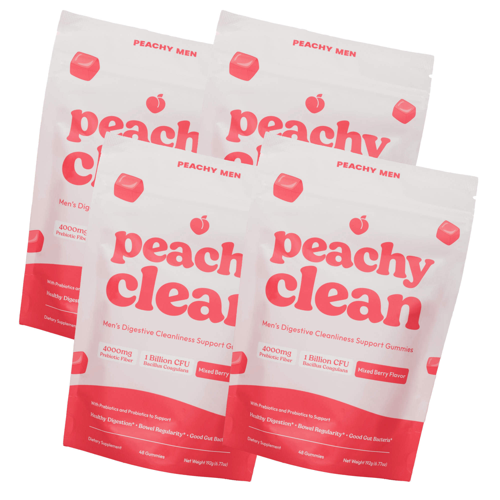 Mixed Berry Peachy Clean Pre+Probiotic Fiber Gummies - 4 Pack – Peachy Men