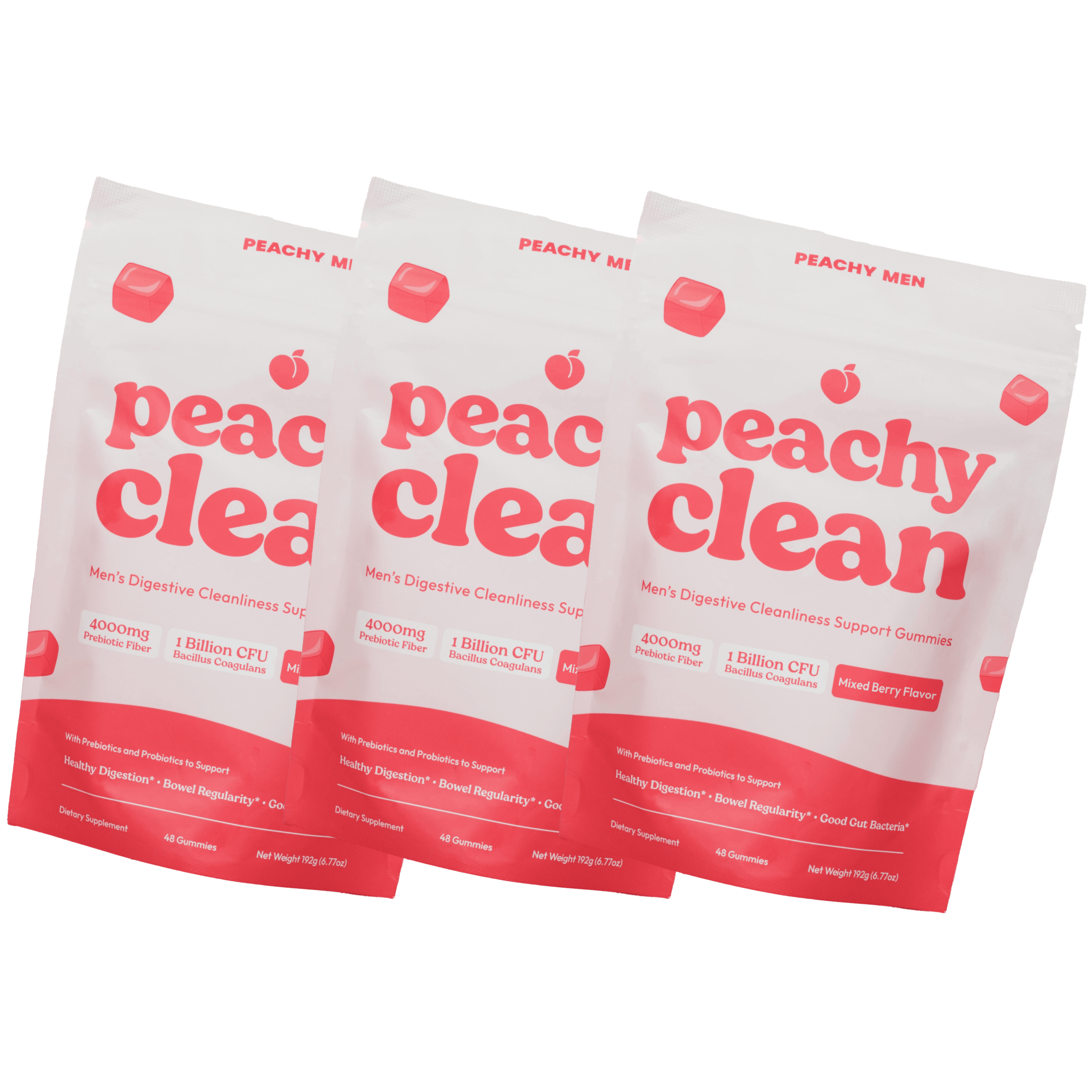 Mixed Berry Peachy Clean Pre+Probiotic Fiber Gummies - 3 Pack – Peachy Men